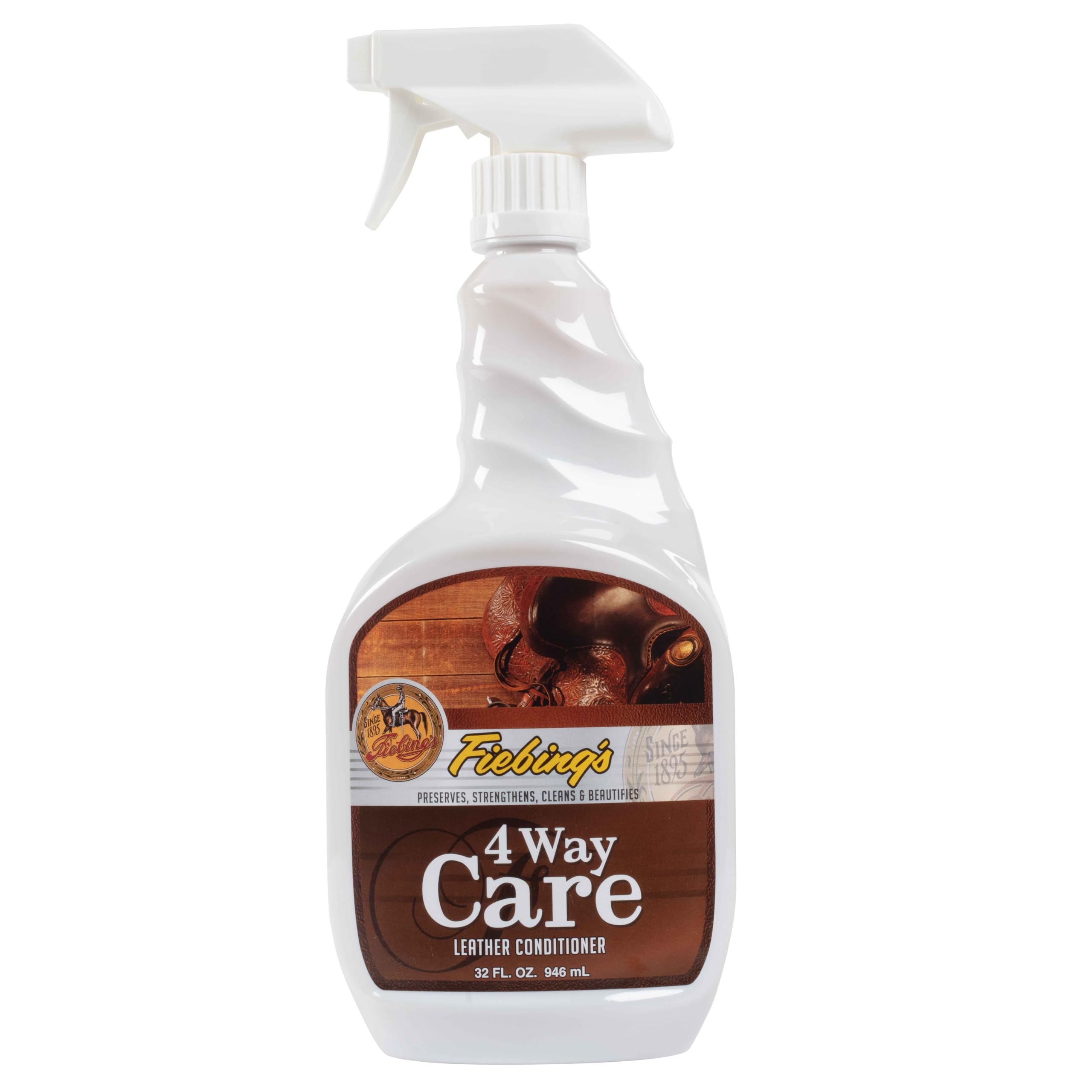 Fiebing's 4 Way Care Leather Conditioner 32oz spray for furniture, saddles, automobile upholstery, boots, shoes, handbags, etc