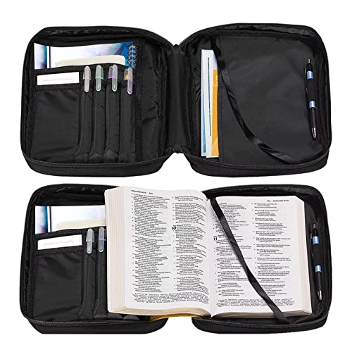 Suhoaziia Dog Paw Heart Pink Bible Cover, Tote Portable Scripture Journaling Notebook Protector with Handle and Zipper Pocket