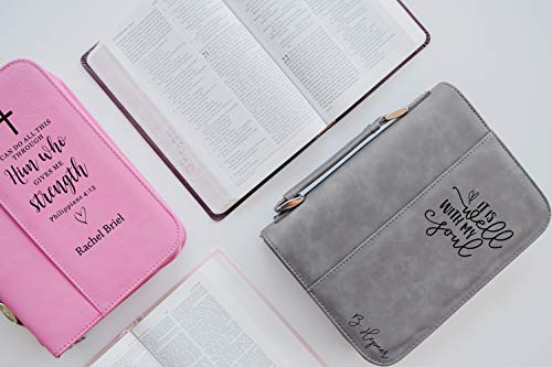Custom Bible Cover | with God All Things are Possible |Personalized Bible Cover (Black Gold)