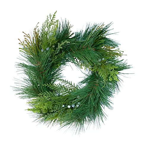Mixed Pine Pillar Candle Ring, 12 Inches Diameter, Artificial Pine, Candle Holder Ring
