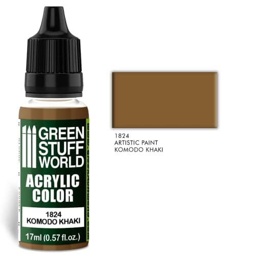 Green Stuff World Acrylic Pints | Modeling Colors 17ml Dropper (Komodo Khaki) 1824