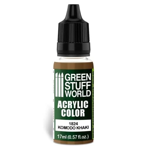 Green Stuff World Acrylic Pints | Modeling Colors 17ml Dropper (Komodo Khaki) 1824