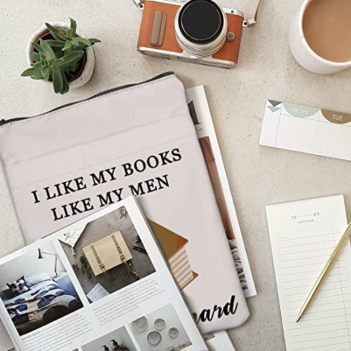 MAOFAED Naughty Book Sleeve I Like My Books Like My Men Thick and Hard Book Lover Gift for Girls (Thick and Hard)