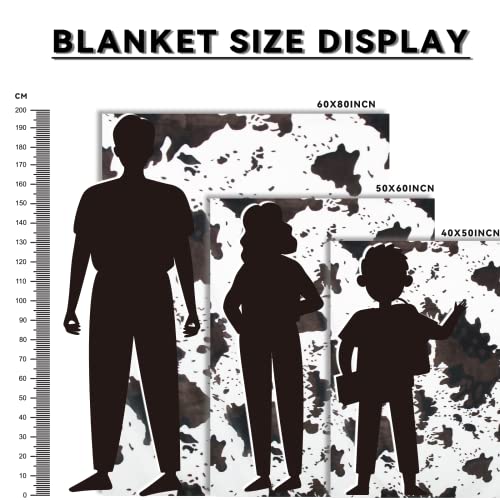 Fleece Cow Print Throw Blanket, Super Soft Flannel Cozy Cow Blankets for Adults, Lightweight Fuzzy Cow Blankets for Couch Sofa Bed Office, Throw Size Warm Plush Blankets for All Season 50"×60"