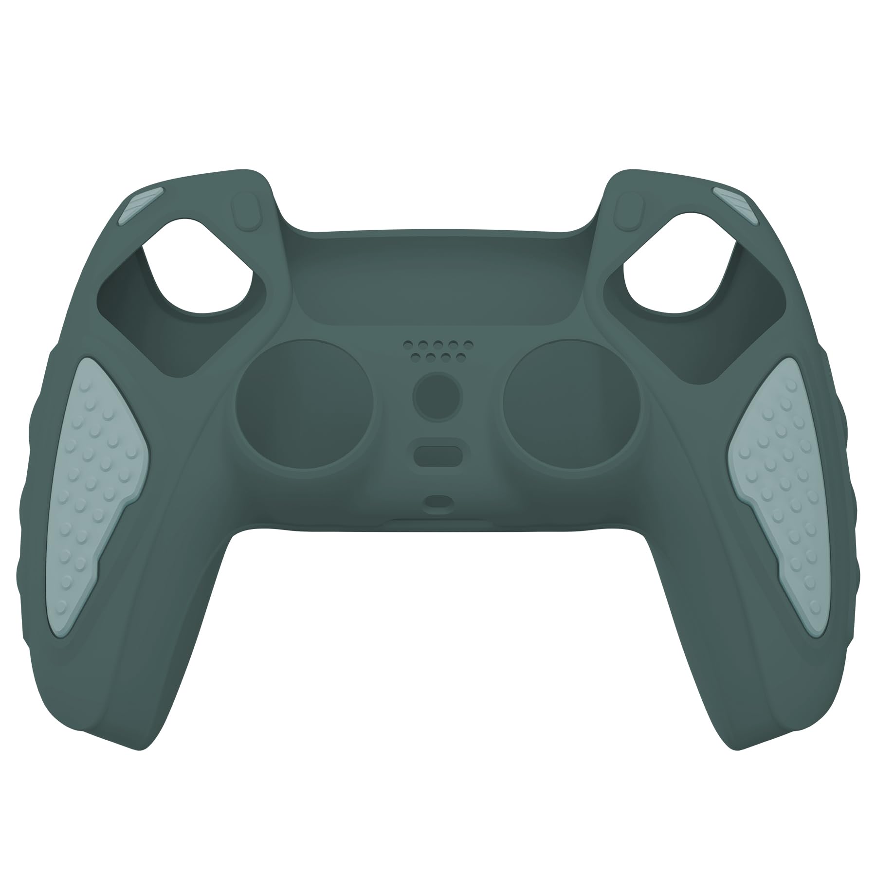 PlayVital Knight Edition Templeton Gray & Jade Grey Two Tone Anti-Slip Silicone Cover Skin for ps5 Controller, Soft Rubber Case for ps5 Wireless Controller with Thumb Grip Caps