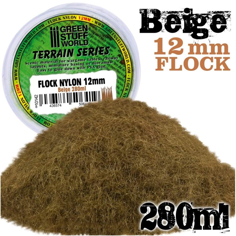 Green Stuff World for Models and Miniatures Static Nylon Flock - Beige 12mm 10142