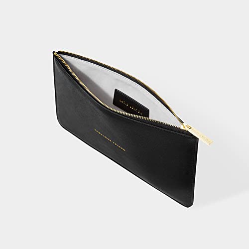 KATIE LOXTON Fabulous Friend Womens Vegan Leather Sentiment Slim Perfect Pouch Black