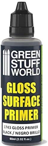 Green Stuff World Gloss Surface Primer 60ml - Black 1743