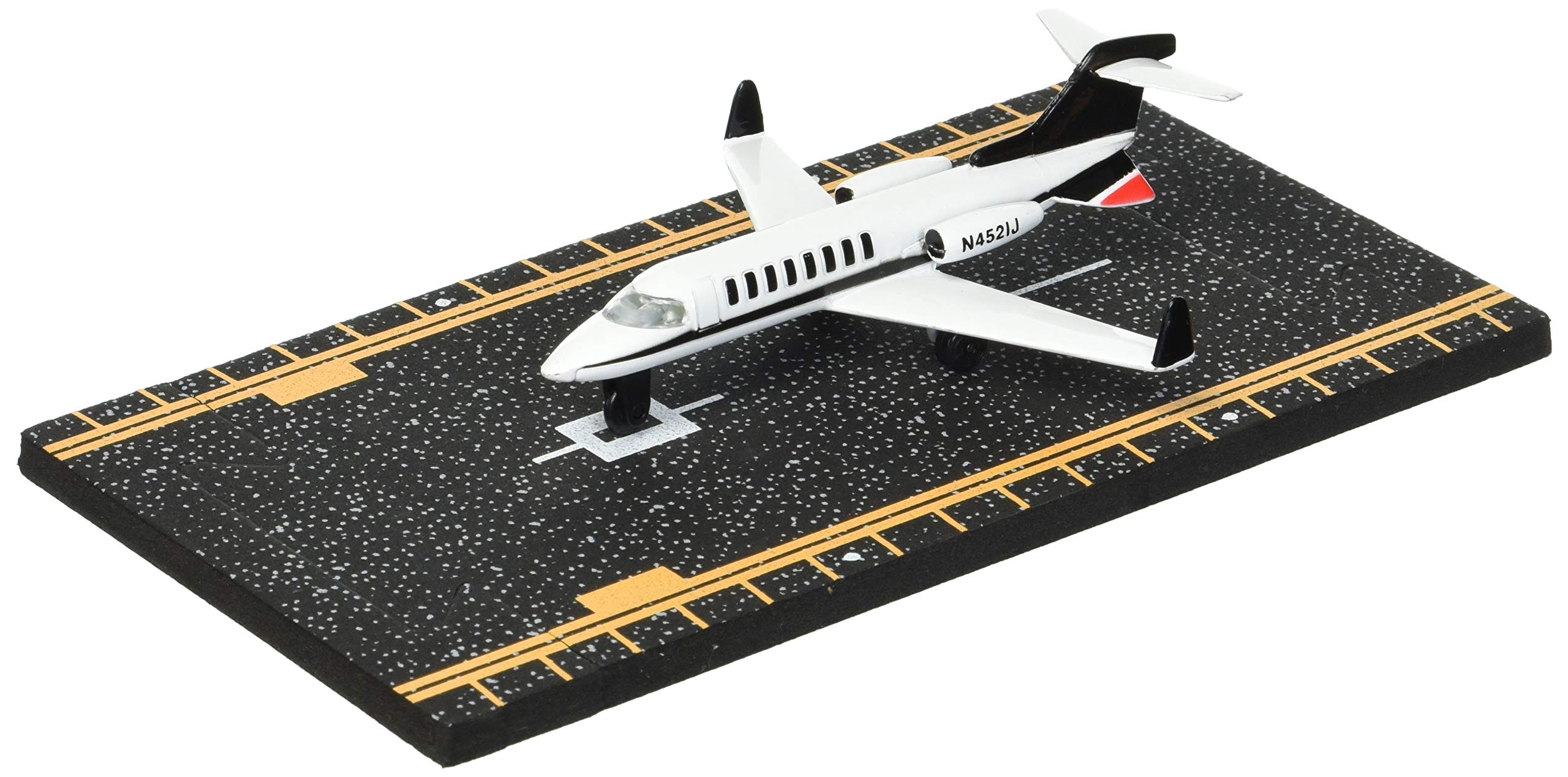 Hot Wings Planes Private Jet with Connectible Runway,White & Black