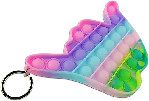 Hawaiian Island Style Fidget Popper Keychain (Hang Loose)