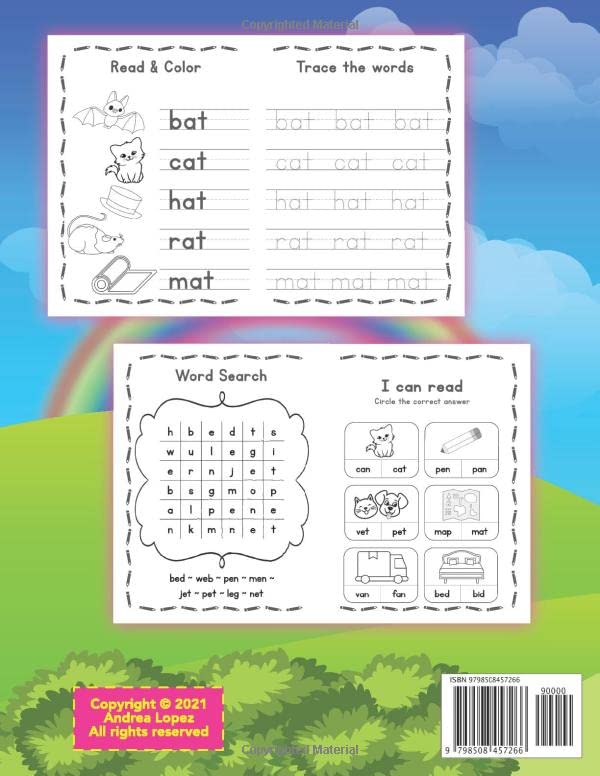 CVC Words for Kindergarten: Learn to Read, Trace & Spell Easy CVC Words - Phonics Workbook for Kids Ages 4-8