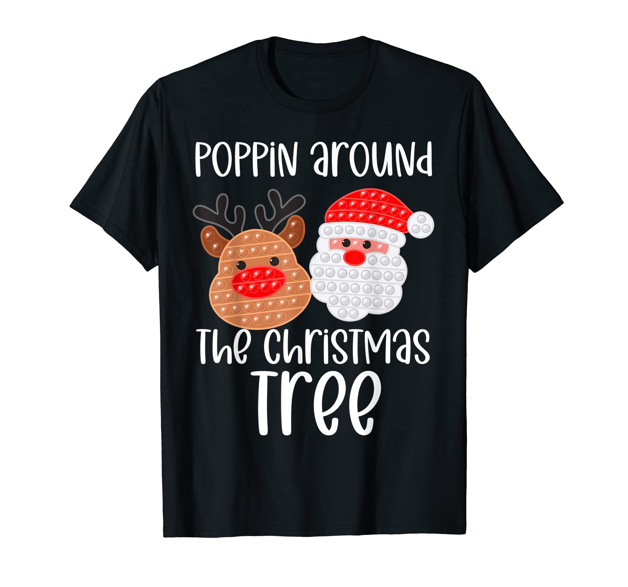 Funny Christmas reindeer pop it toy fidget popper tree kids T-Shirt