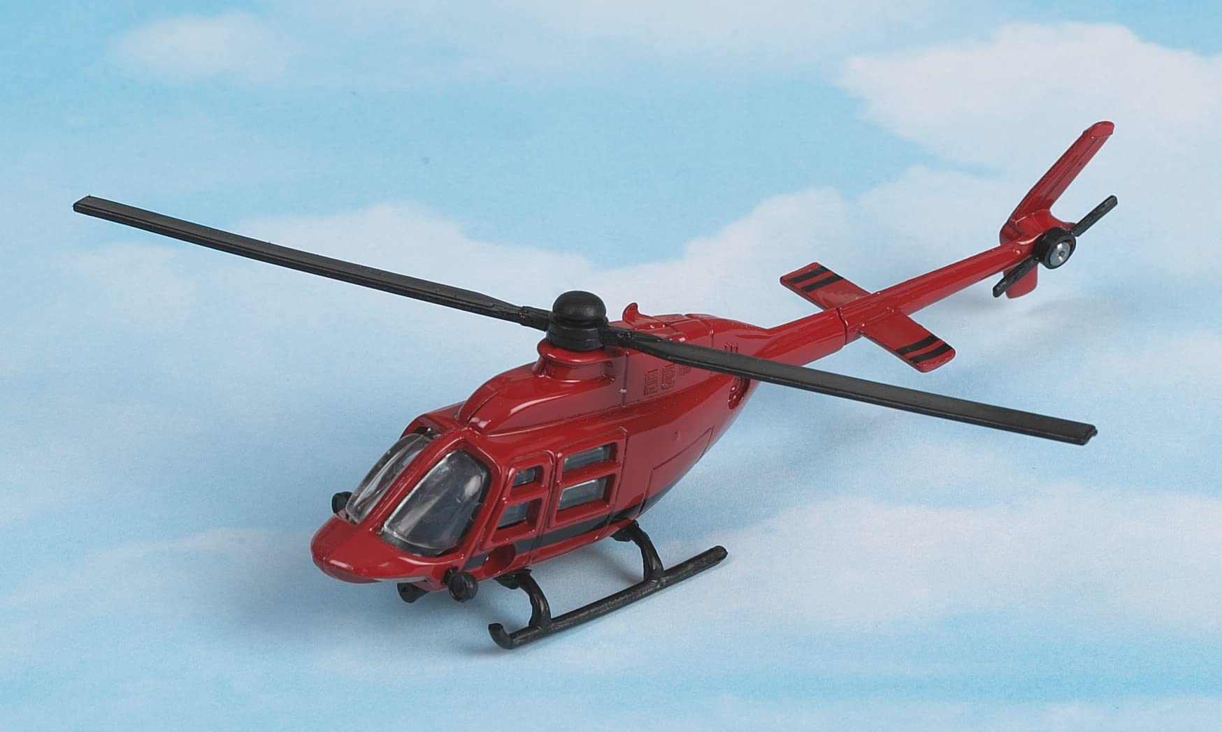 Hot Wings Planes Bell 206 Jet Ranger (Red) with Connectible Runway