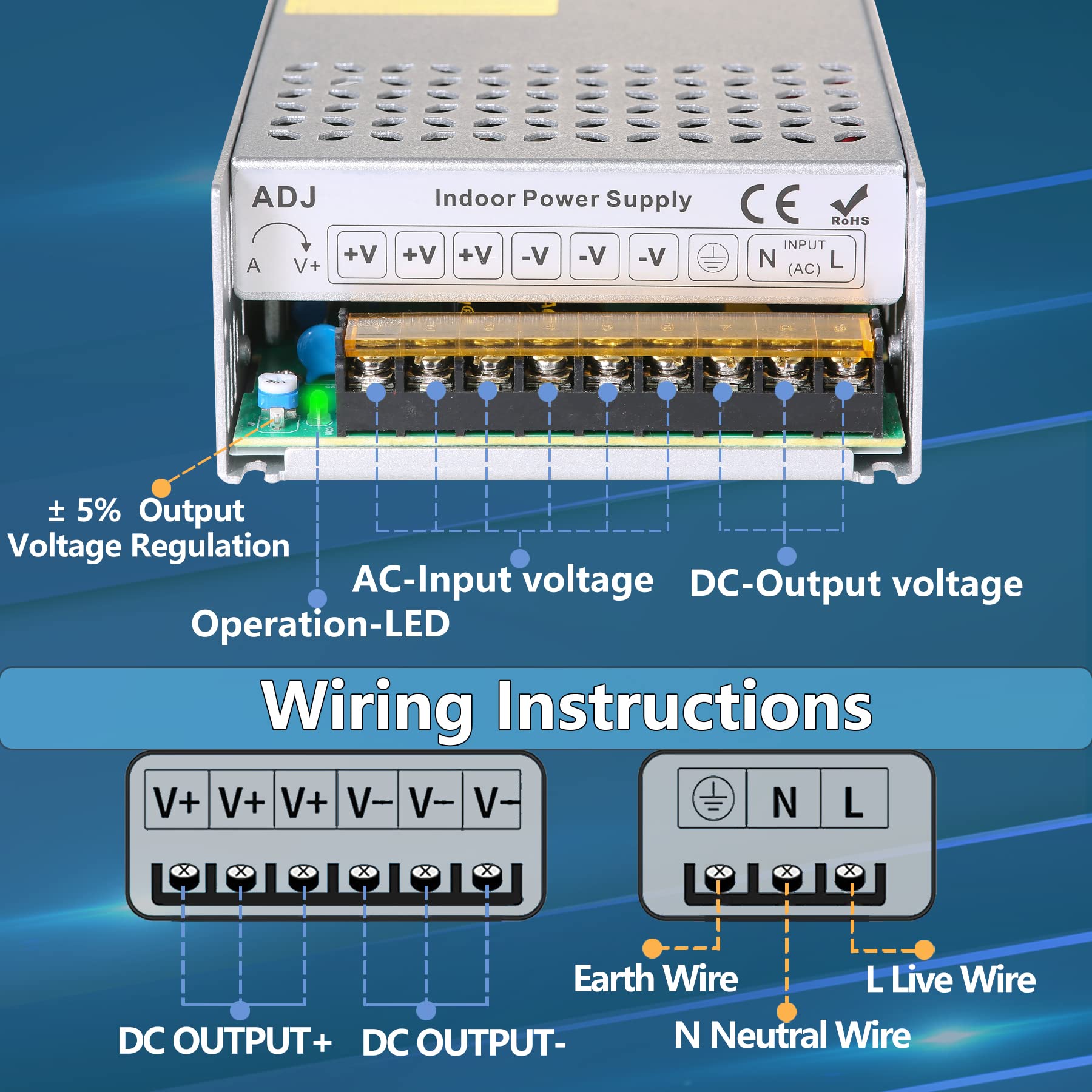 DC 24V 600W Power Supply Adapter - 110V AC to 24V DC Converter for Winch, Car Jack, LCD Monitor, CCTV, Security Camera, Car Stereo and More