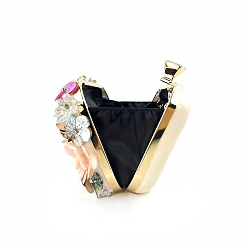 JIAJIA 3815 Women's Purses Handbags Envelope Clutch Bags Rhinestone 3D Sequins Wedding Evening Bag,Champagne