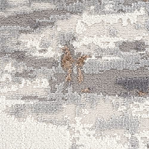 Abani Rugs 6' x 9' Contemporary Grey Paint Strokes Premium Area Rug - No-Shedding Modern Marble Design Dining Room Under Table Rug