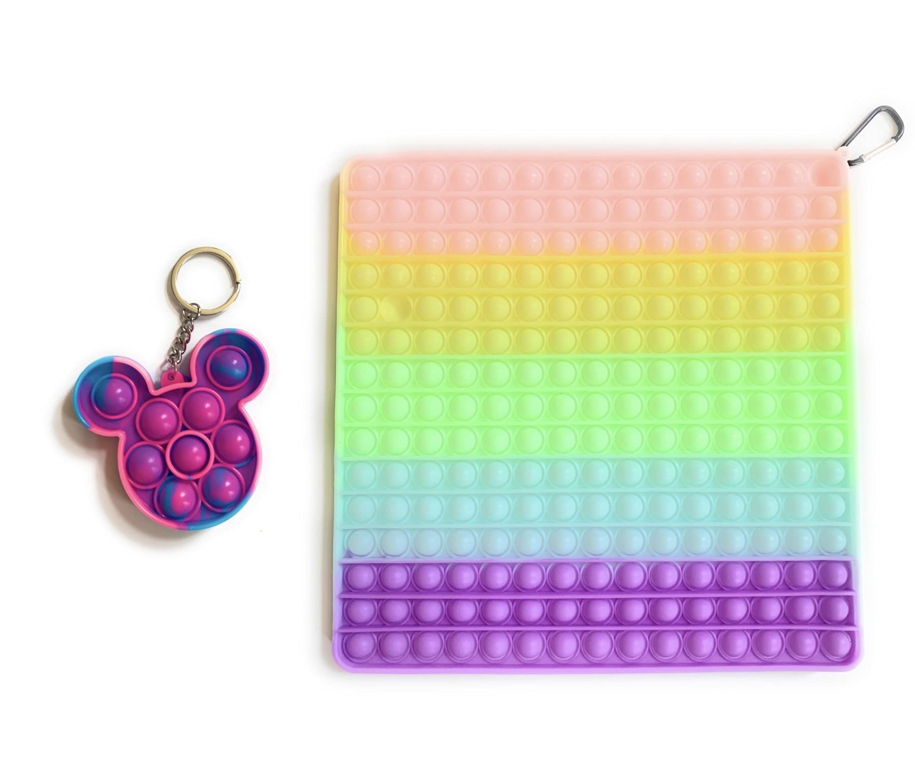 Pop It Glow in The Dark Bubble Pop Fidget Autism Sensory Toys 225 Bubble Popper Toy & Bubble Popper Keychain Stress Relief ADHD