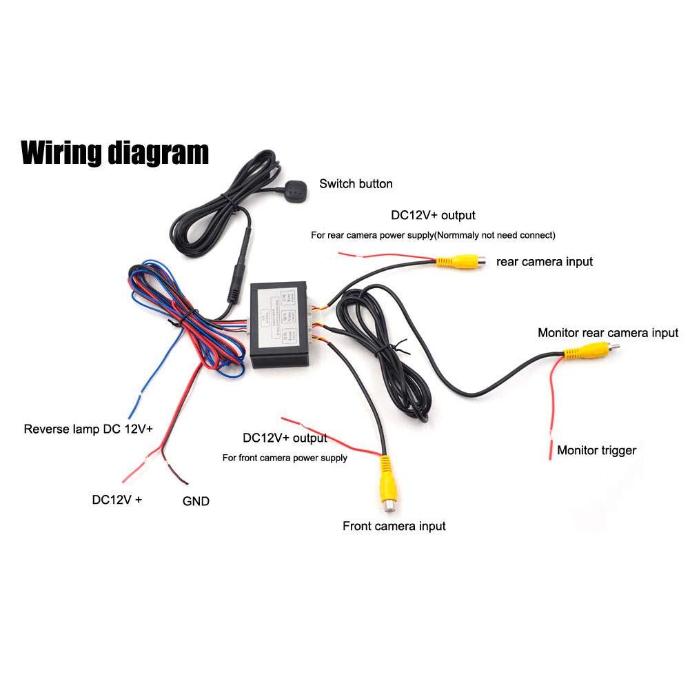 Camera Converter, Smart Car Parking Camera Converter Front Rear View Video Switch Channel Control Box Adapter