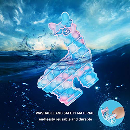 WHATOOK POP Fidget Llama Toys its Llama Fidget Pop Toys Unicorn: 2pack Poppers Sensory Special Needs Stress Relief and Anti-Anxiety Silicone Squeeze Bubble Alpaca Toy Tools for Kids and Adults