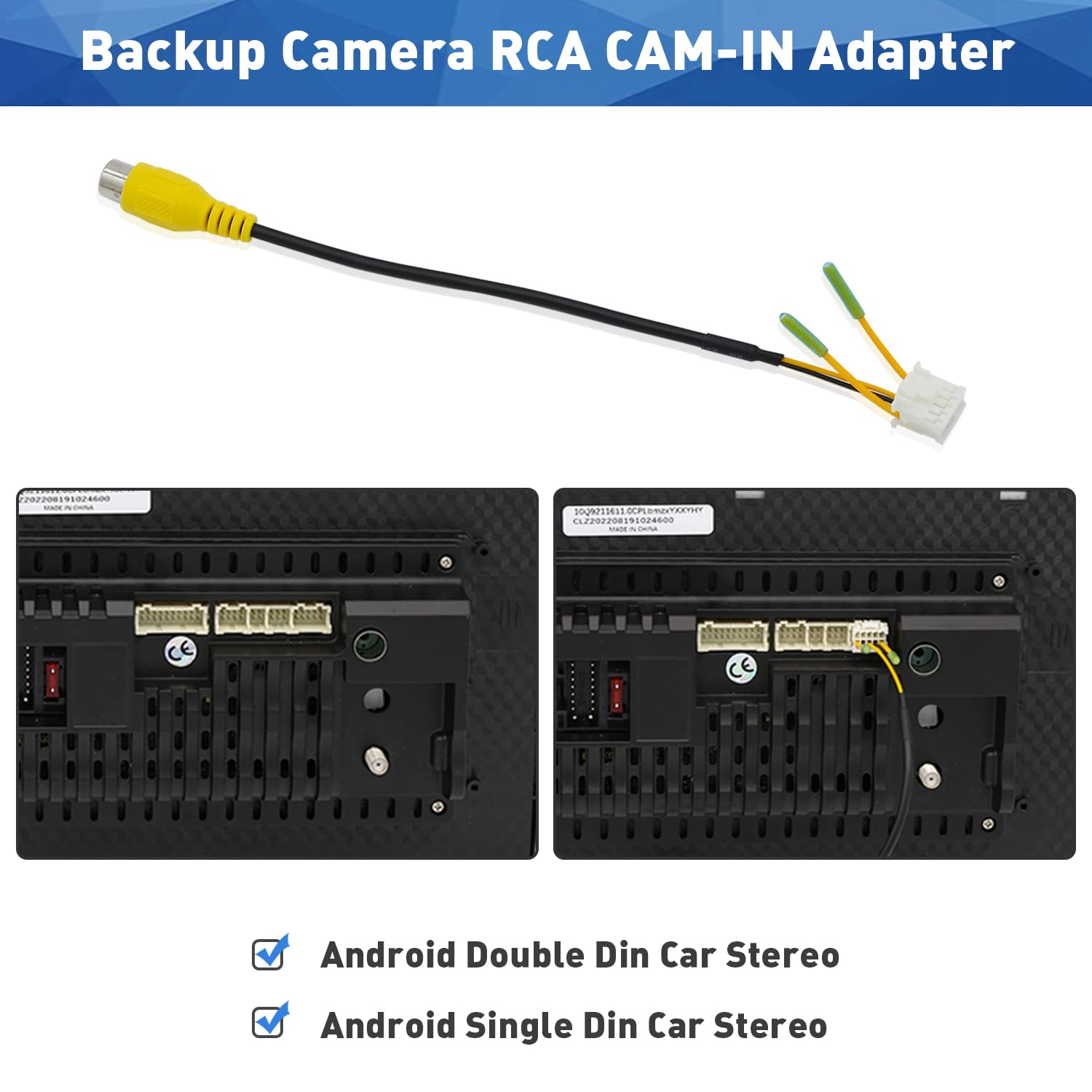 Android Car Stereo Radio RCA Plug 10 Pin Radio Backup Camera RCA Wiring Adapter Connector Cable