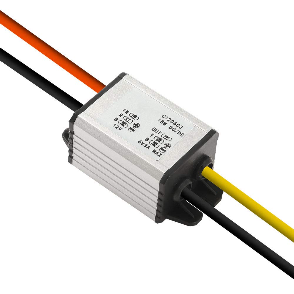 Dorhea 12V to 6V Car Power Voltage Converter DC 9V-22V 12V to DC 6V Buck Voltage 3A 18W Waterproof DC Step Down Volt Module Power Supply Board Compatible with Car Vehicle Automotive LED Display Radio