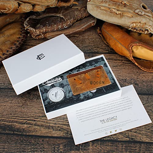 FIELDERS CHOICE GOODS Leather Cardholder - Front Pocket Wallet Handcrafted from Vintage Baseball Gloves by FC Goods