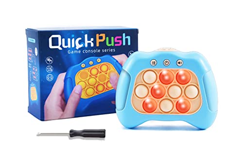 Electronic Pop Light Up Fidget Game,Handheld Pop Games,Breakthrough Educational Game Console,Sensory Toy(Light Blue)