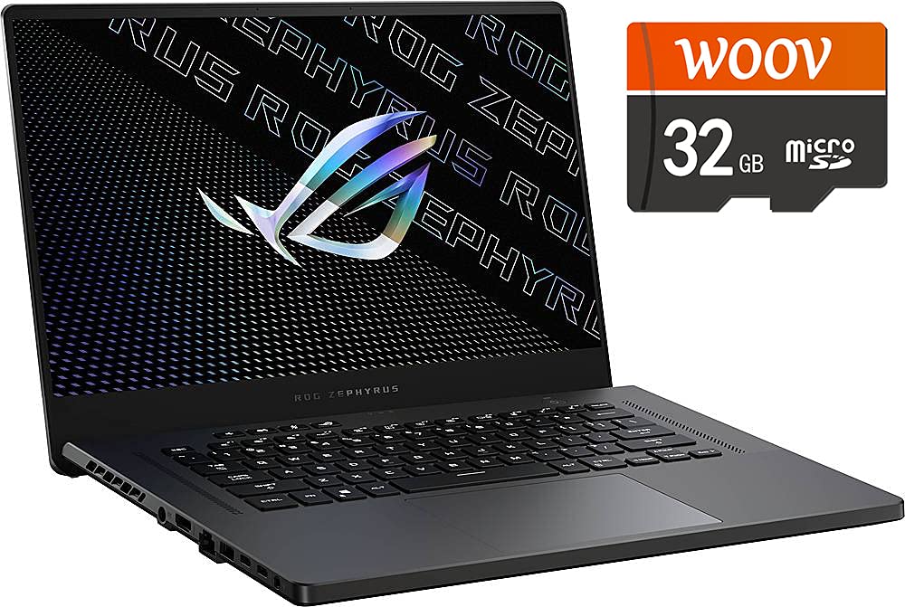 ASUS ROG Zephyrus 15.6" QHD 165Hz IPS Gaming Laptop,AMD Ryzen 9 5900HS, NVIDIA GeForce RTX 3070, Wi-Fi 6, RGB Keyboard, Bluetooth, Eclipse Grey + 32GB SD Card (40GB RAM | 2TB PCIe SSD)