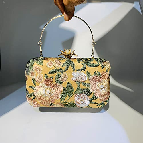 Lanpet Women's Embroidery Beaded Clutch Evening Bags Vintage Purses for Formal Party Wedding