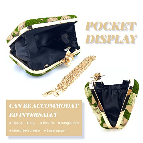 Lanpet Women's Embroidery Beaded Clutch Evening Bags Vintage Purses for Formal Party Wedding
