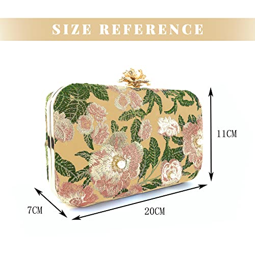 Lanpet Women's Embroidery Beaded Clutch Evening Bags Vintage Purses for Formal Party Wedding