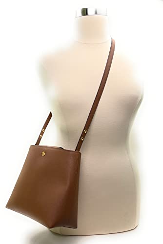 Tory Burch Emerson Womens Saffiano Leather Bucket Bag (Moose)