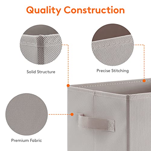 Lifewit 20L Foldable Clothes Storage Bins for Closet Collapsible Sturdy Fabric Storage Basket Cube with 2 Reinforced Dual Handles Fabric Closet Organizers, 3 Packs, Large, Light Grey
