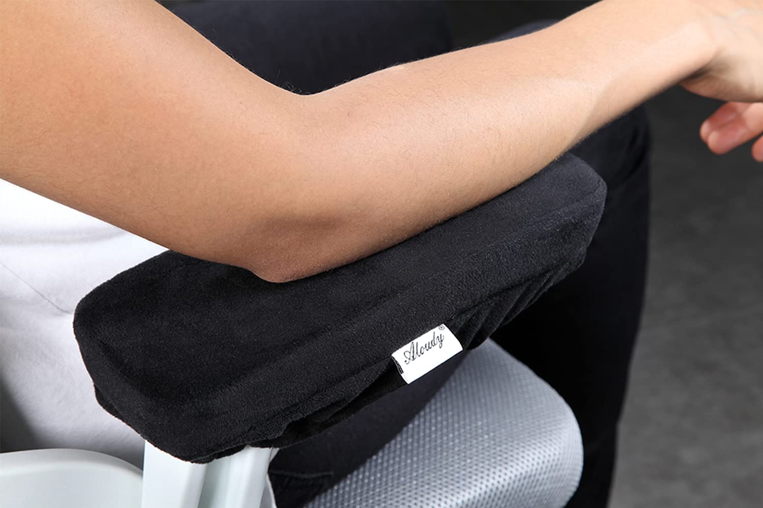 Aloudy Ergonomic Memory Foam Office Chair Armrest Pads, Comfy Gaming Chair Arm Rest Covers for Elbows and Forearms Pressure Relief(Set of 2)