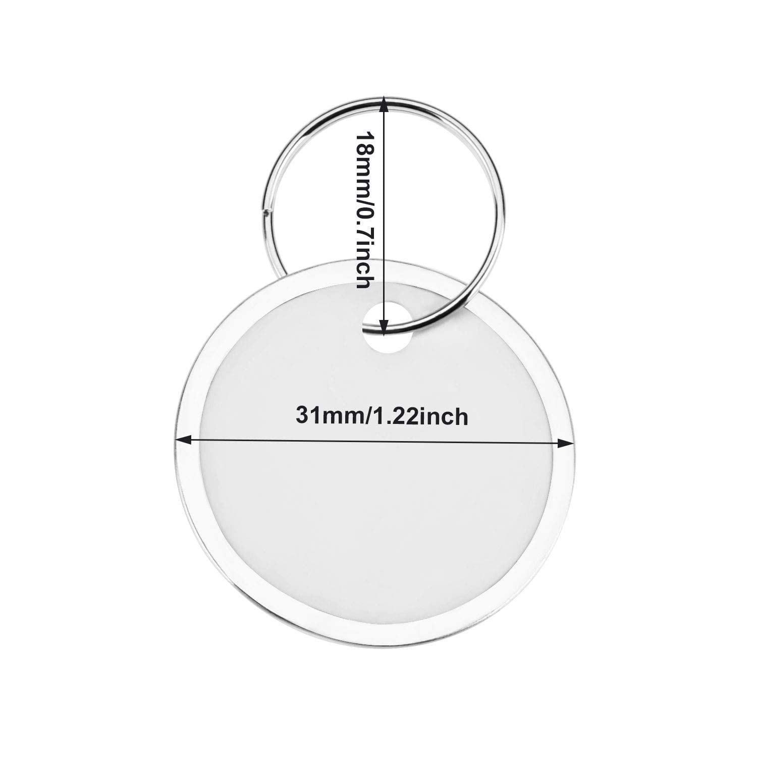100 Pieces Metal Rimmed Key Tags Round Paper Tags with Split Rings (31mm)
