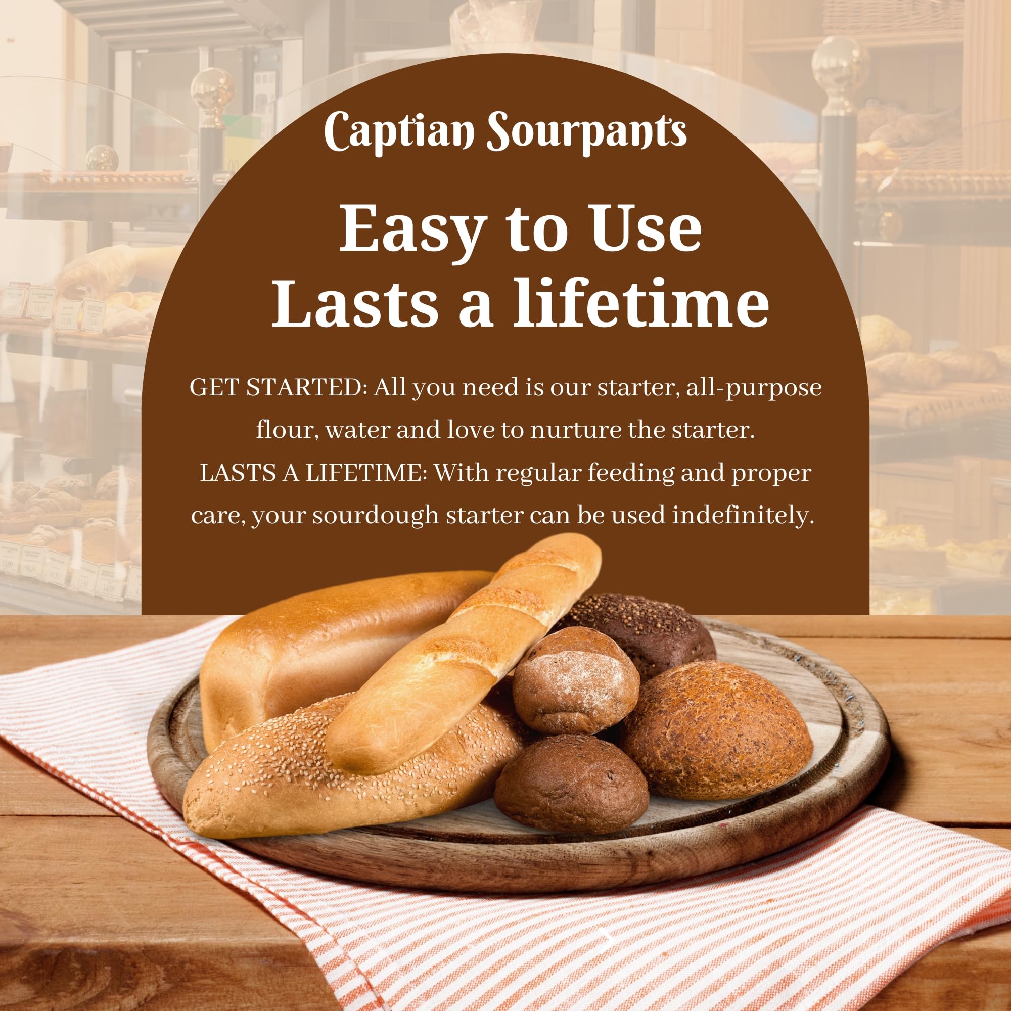 Sourdough Starter - Dehydrated Heirloom Style Sourdough Starter for Sourdough Bread, Pizza, Buns, Pancakes, Muffins | Easy to follow instructions. By Captain Sourpants