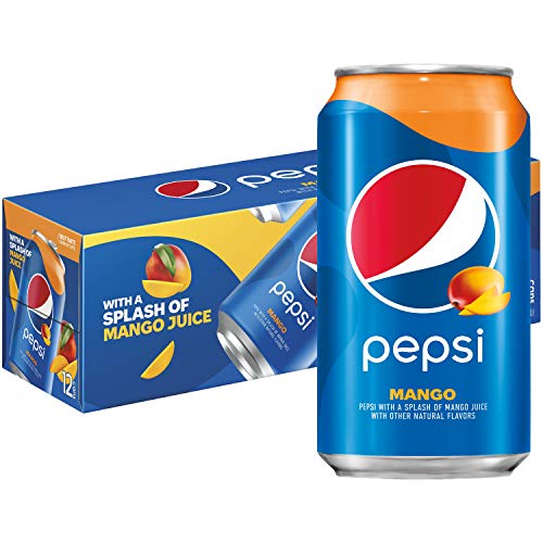 Pepsi Cola Soda Pop, Mango, 12oz Cans (12 Pack)