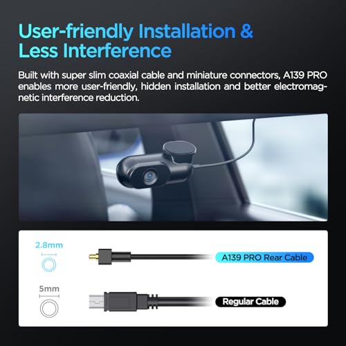 VIOFO 4K HDR Dash Cam Front Interior and Rear, STARVIS 2 IMX678 Sensor, HDR Night Vision, Ultra HD 4K + 1080P+ 1080P Triple Car Dash Camera, 5GHz WiFi GPS, 24H Parking Mode, A139 Pro 3CH