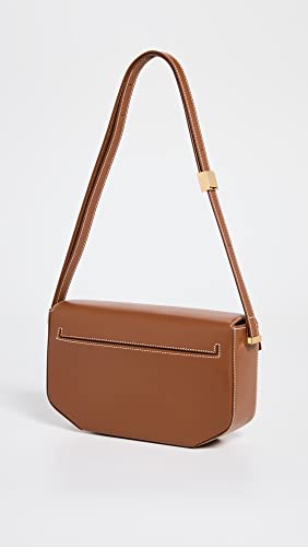 DeMellier Women's Midi London Crossbody, Tan w/Ecru Stitching, One Size