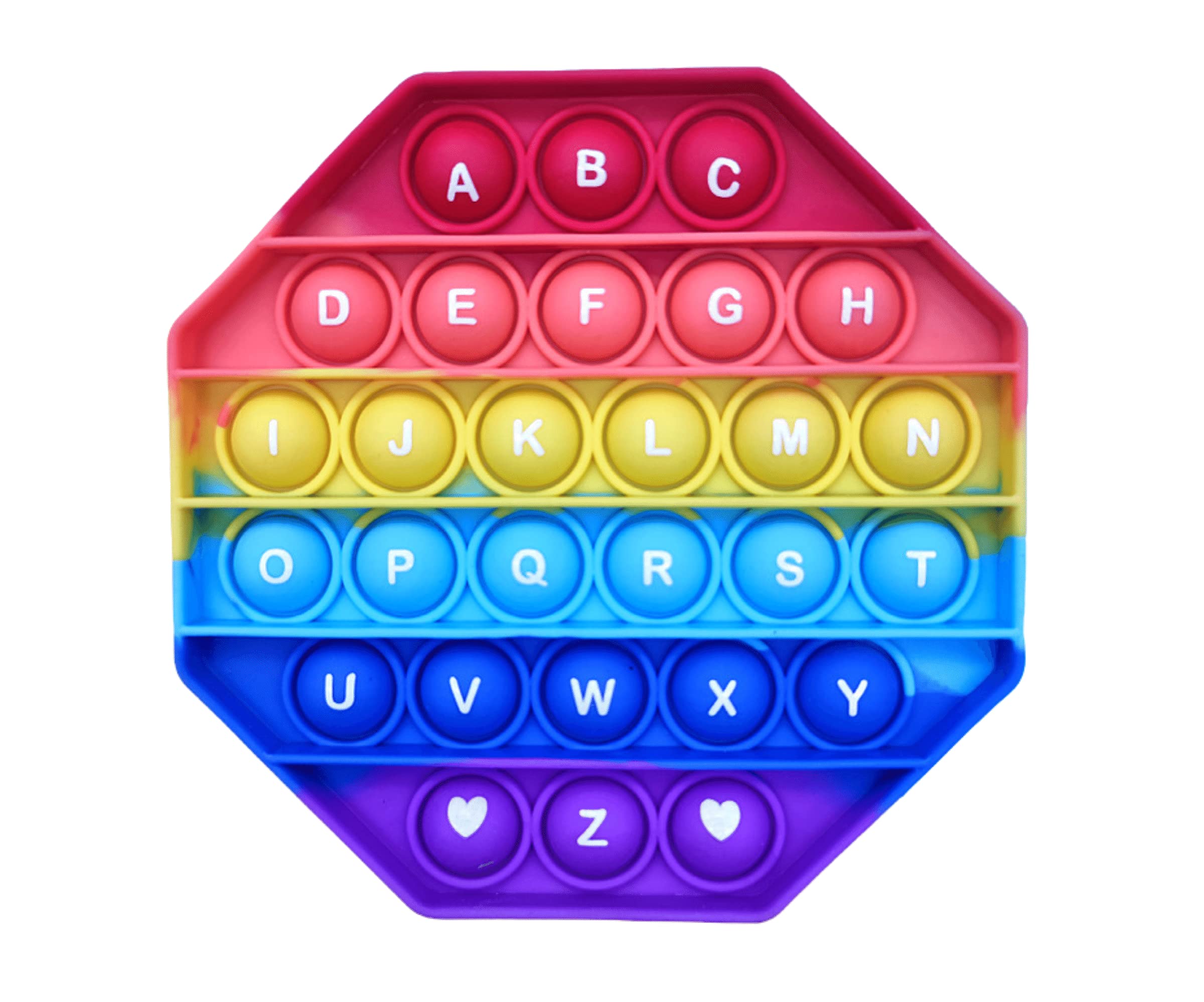 Sensory Pop Toy | Learn Alphabets Letters, Numbers, Colors, Shapes | Great for Special Needs Learning | Fun Colorful Design | Non-Toxic Washable Hygienic Silicone | 2 Pack