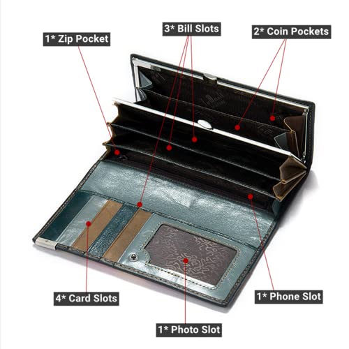 Eysee Clutch Bags, Women Wallets, Leather Purses, Cellphone Packs, Multicolor-10, 8.50 cm (L) * 18.50 cm (H) * 2.50 cm(W)