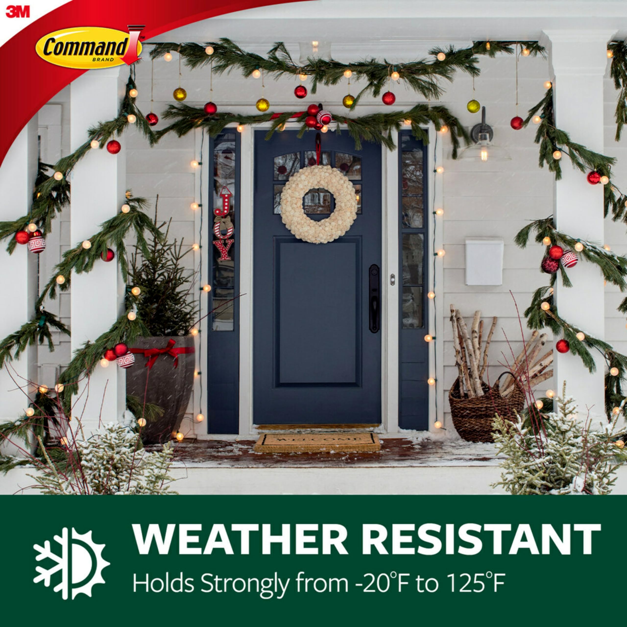 Command 17086S-AW-E Outdoor Terrace, Medium, Slate, 2-Hooks (17086S-AWES), 0, 2 Count