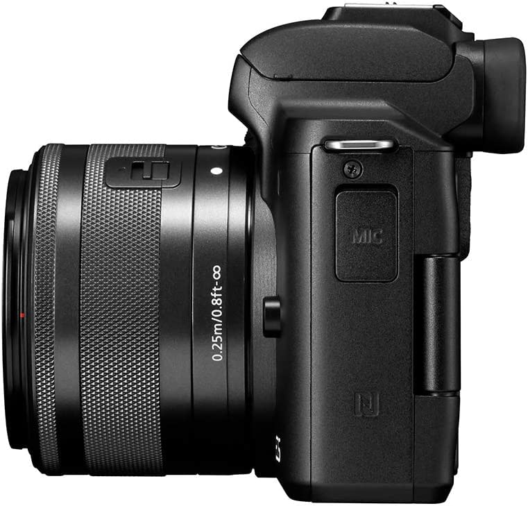 Canon EOS M50 Mirrorless Camera Kit w/EF-M15-45mm and 4K Video (Black) (Renewed)