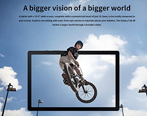 SAMSUNG Galaxy Tab A8 10.5"(32GB, 3GB) Full HD, Fingerprint Secure, All-Day Battery, Android 11 Wi-Fi Tablet, US Model SM-X200 (w/ 64GB SD, Gray)