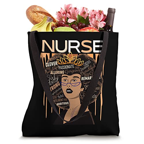 Black Nurse Afro Love Melanin African American Tote Bag