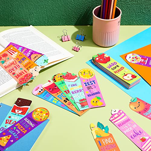 Scented Bookmarks Scratch and Sniff Bookmarks Fruit Food Theme Bookmarks for Kids Assorted Scented Bookmarks Cute Bookmarks for Students, Teens, Food Lovers, 20 Styles (60 Pcs)