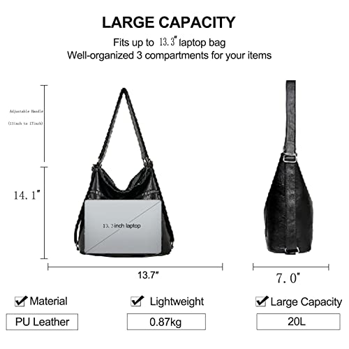 Tote Bag for Women Pu Leather Large Shoulder Purse and Handbags with Adjustale Should Strap