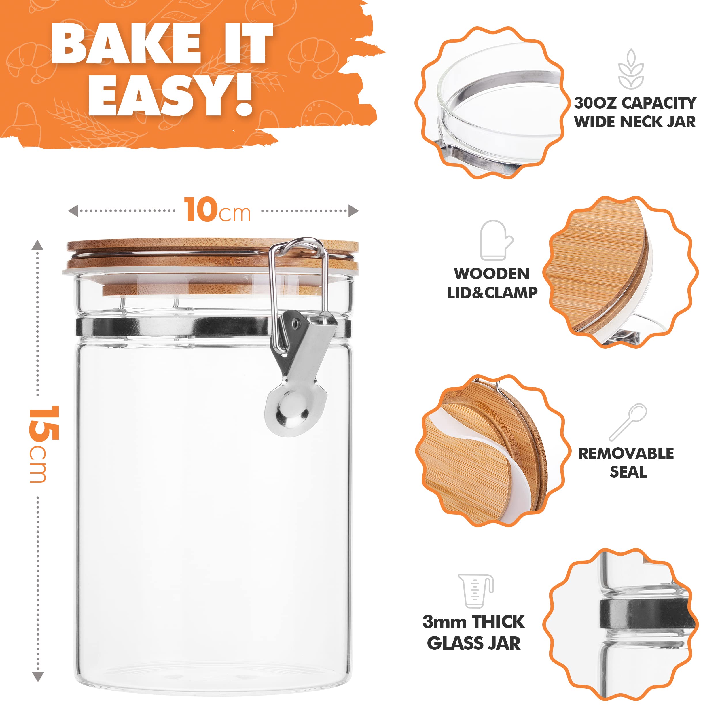 Oscar's Bakery Sourdough Starter Kit & Reusable Bread Bags Bundle- Premium Glass Jar, Digital Recipe, Accessories & Eco-friendly Bread Storage Bags