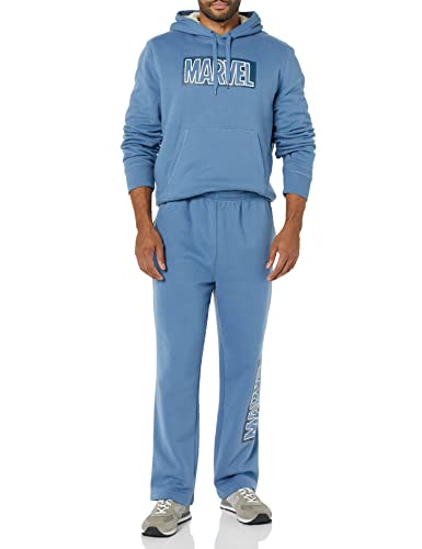 Amazon Essentials Men's Disney Sherpa-Lined Pullover Hoodie Sweatshirts, Marvel Logo, Medium