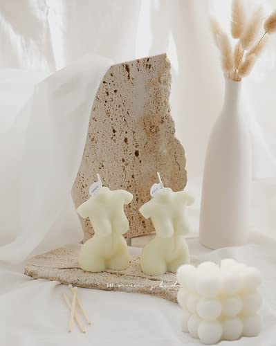 Bubble Candle Soy Wax Scented Candle Hand Poured Scented Candle and Female Body Shaped Candle Set2 Pieces Handmade Candle Decorative Candle for Bedroom Bathroom Wedding Use or Gifting